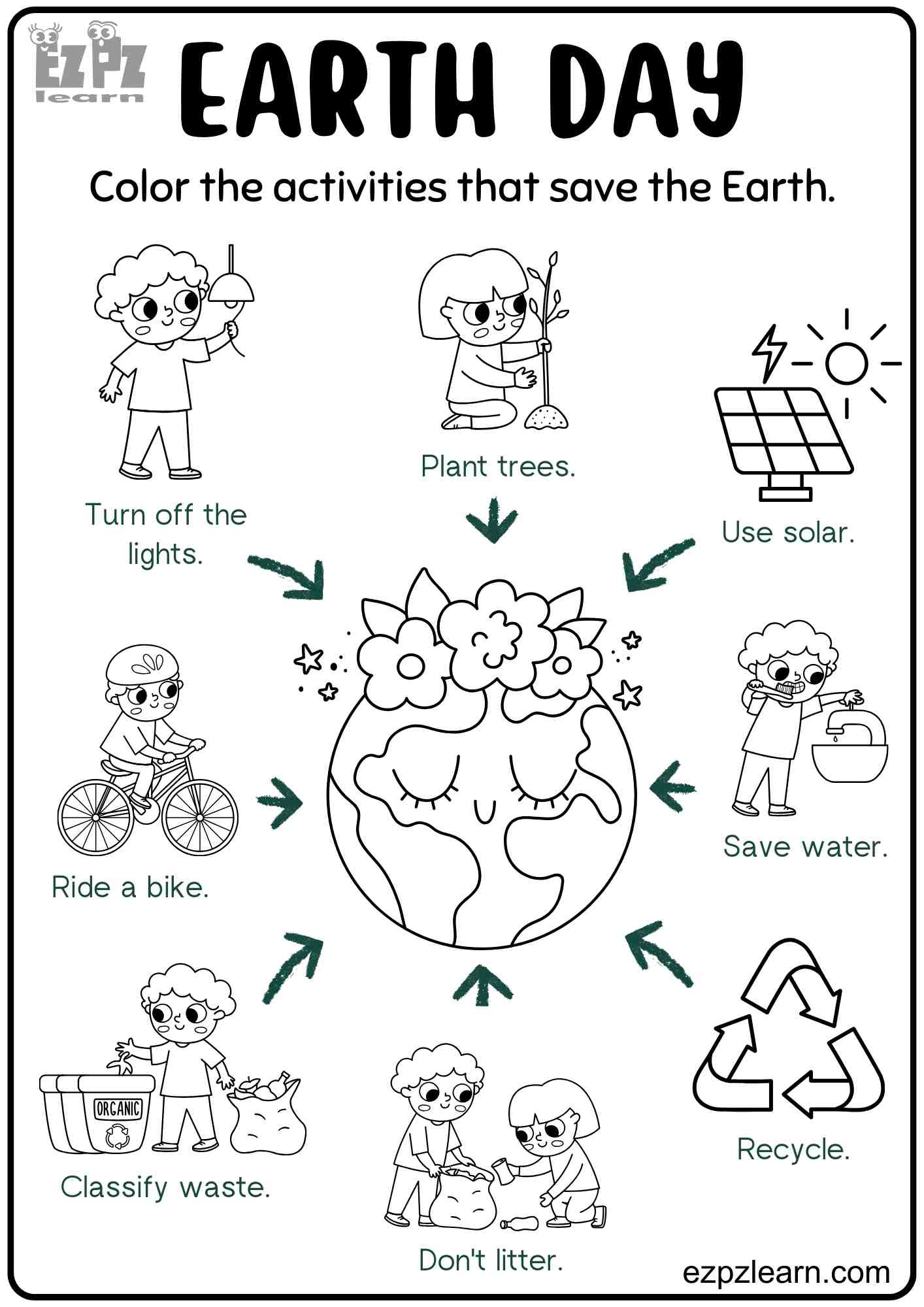 Earth Day Color The Activities For Kids Free Printable PDF Ezpzlearn Earth Day Color The Activities For Kids Free Printable PDF Ezpzlearn